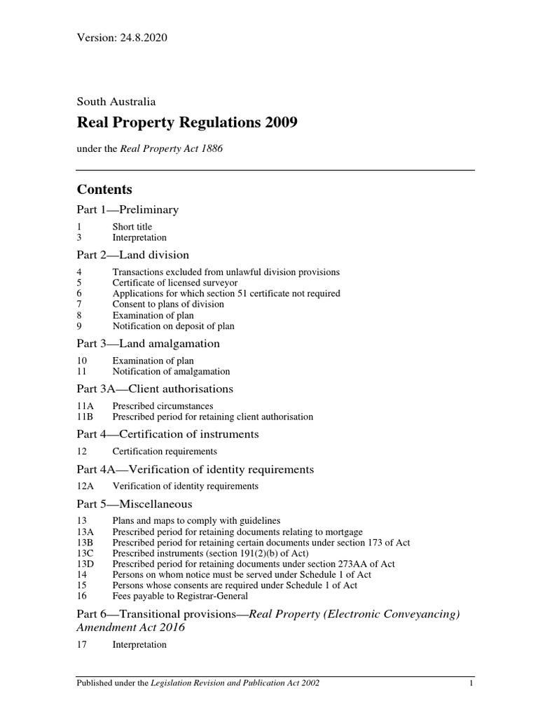 Real Property Regulations 2009 | PDF | Title (Property) | Mortgage Law