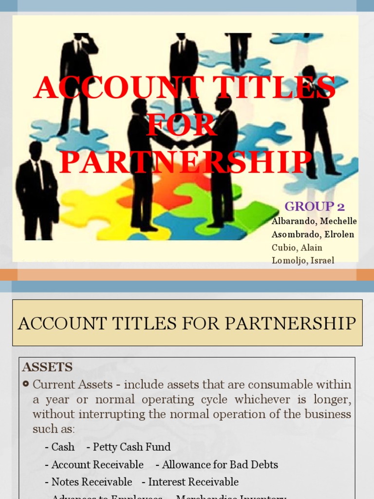 Account Titles For Partnership-Final | PDF