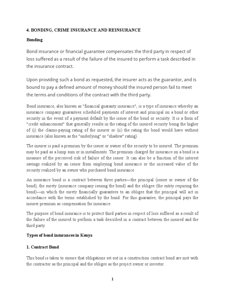 Bonding, Crime Insurance and Reinsurance | PDF | Reinsurance | Surety