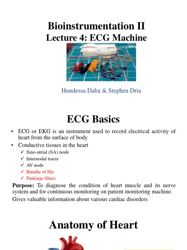 Bioinstrumentation II: Lecture 4: ECG Machine | PDF ...