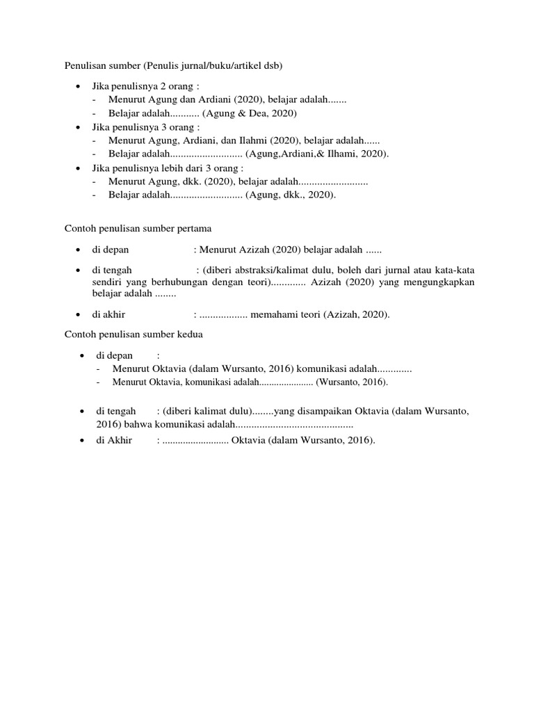 Panduan Penulisan Sitasi yang Benar | PDF