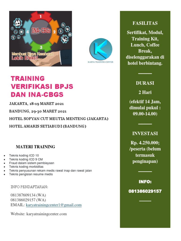 Brosur Verifikasi BPJS Dan Ina CBGS (Tatap Muka) | PDF