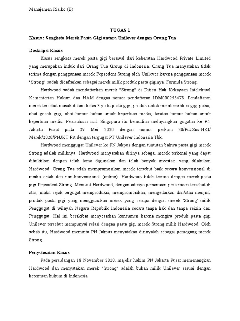 Kasus Sengketa Merek | PDF