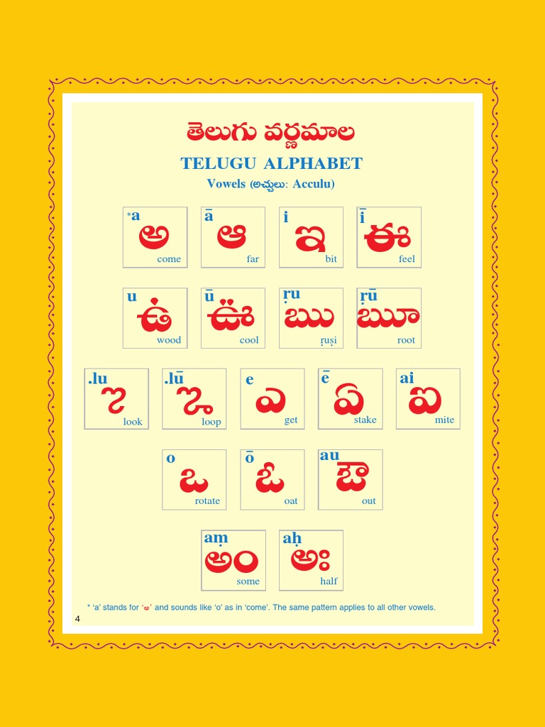 Telugu Alphabet Workbook - PDF 1 | PDF | Collation | Writing