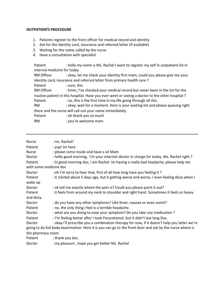 Procedure in Hospital | PDF | Patient | Physician