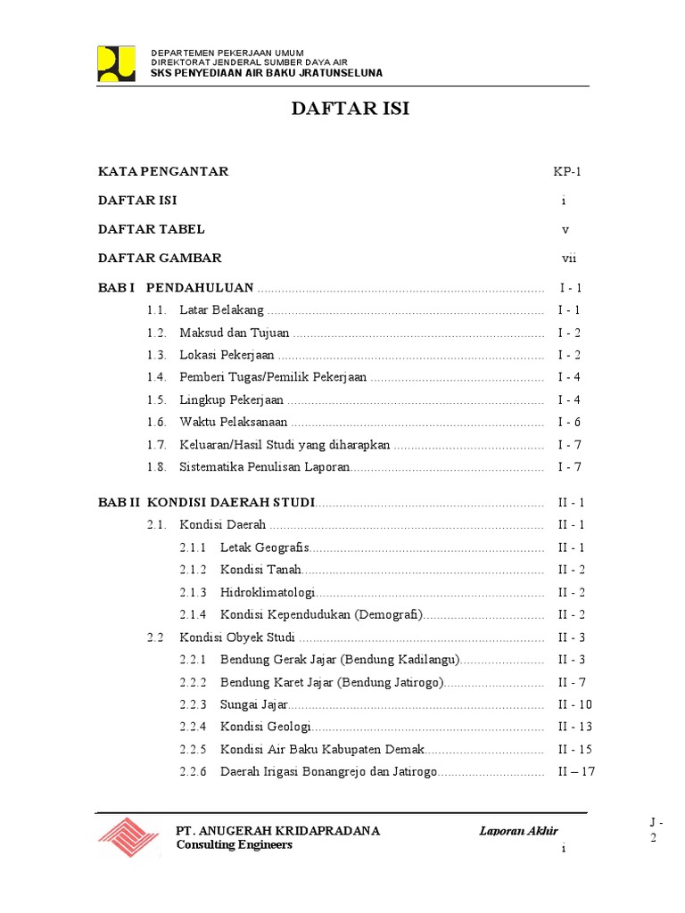DAFTAR ISI - Laporan Akhir | PDF