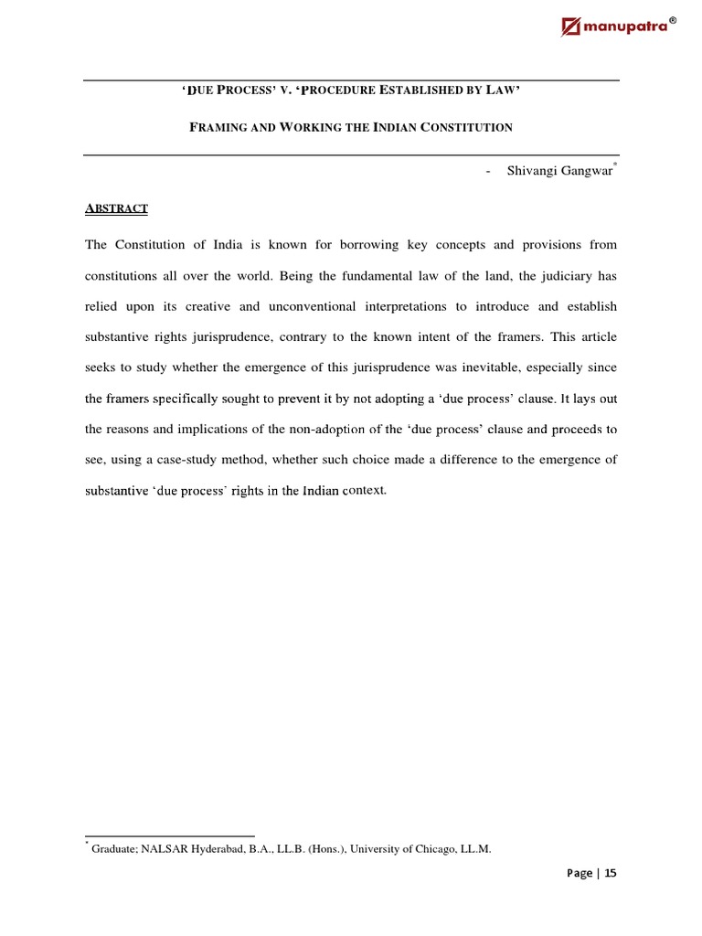Due Process V Procedure Established | PDF | Due Process Clause ...