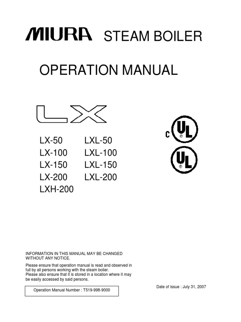 Steam Boiler Operation Manual | PDF | Boiler | Combustion