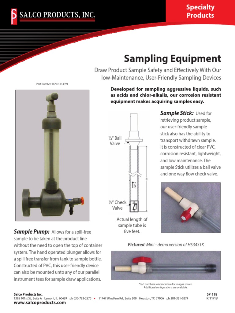 Sampling Equipment: Draw Product Sample Safety and Effectively With Our ...