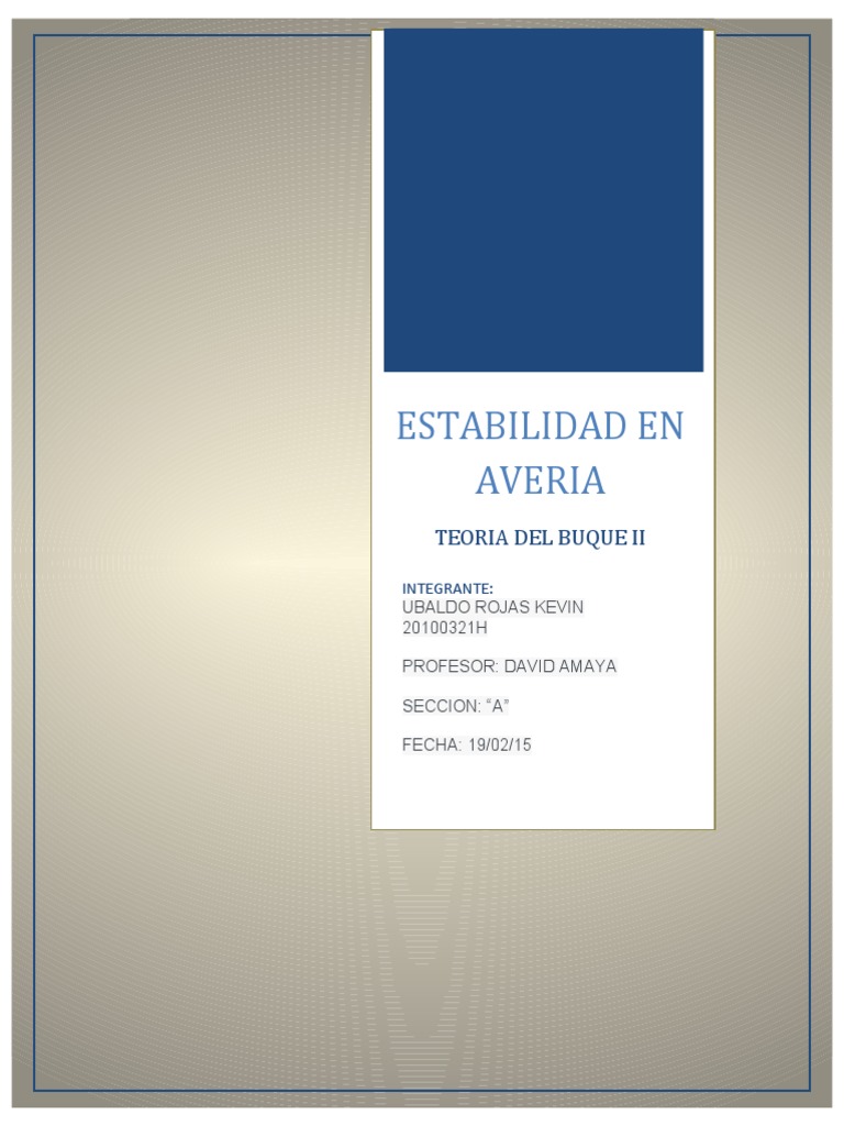 Estabilidad en Averia | PDF | Construcción naval | Industria pesada