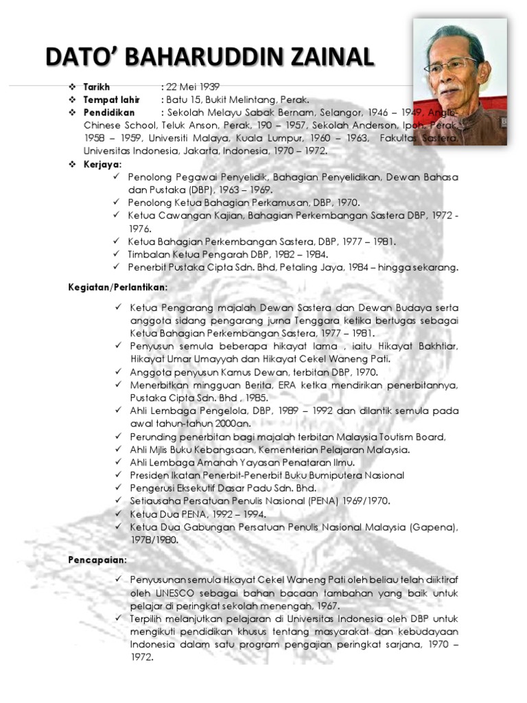 Dato'baharuddin Zainal | PDF