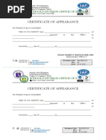 Certificate of Appearance - Template | PDF