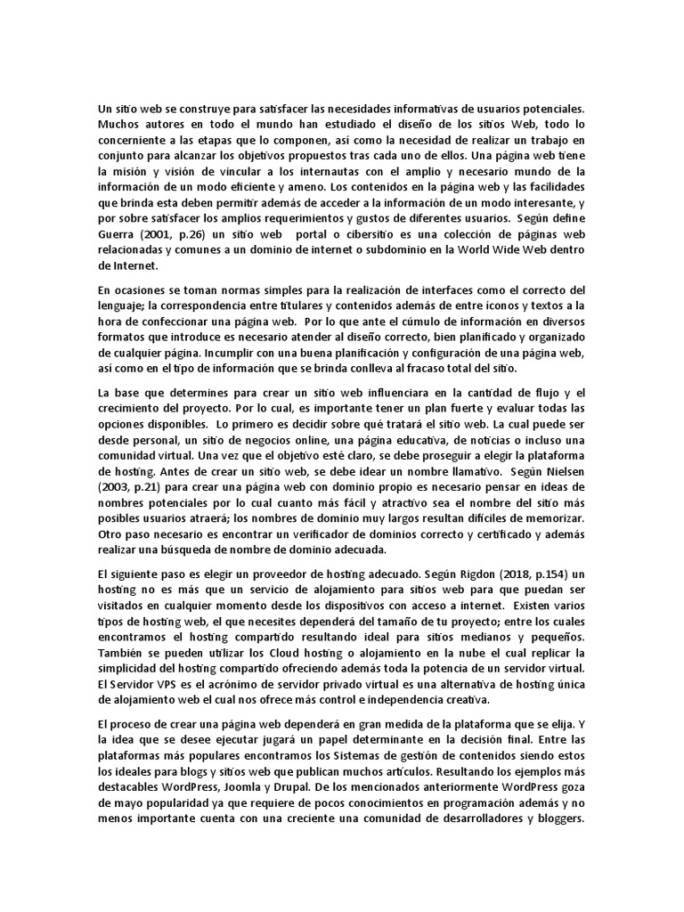 Ensayo de Sitios Web | PDF | Sitios web | Red mundial