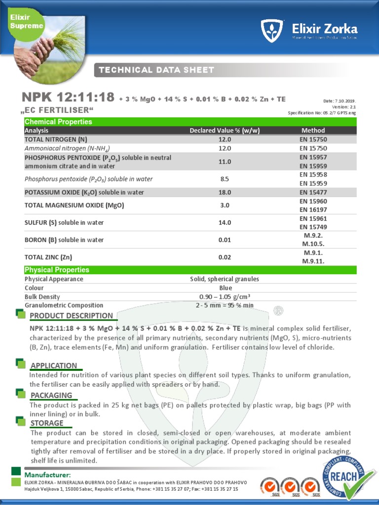 Elixir Supreme | PDF | Fertilizer | Zinc