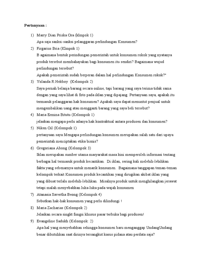 Pertanyaan Dan Jawaban Materi Klompok 6 | PDF