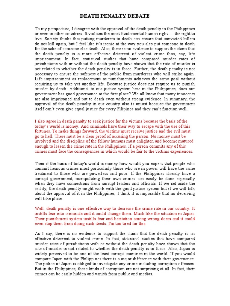 Death Penalty Debate | PDF | Capital Punishment | Murder