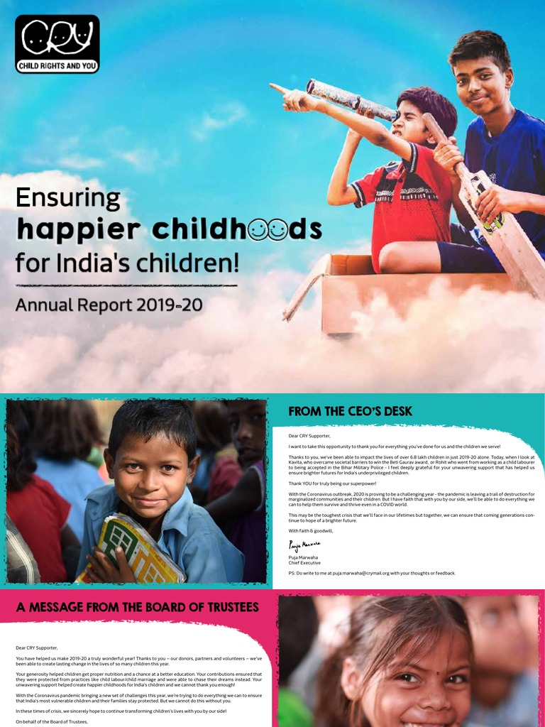 CRY Annual Report 2019 20 | PDF | Volunteering