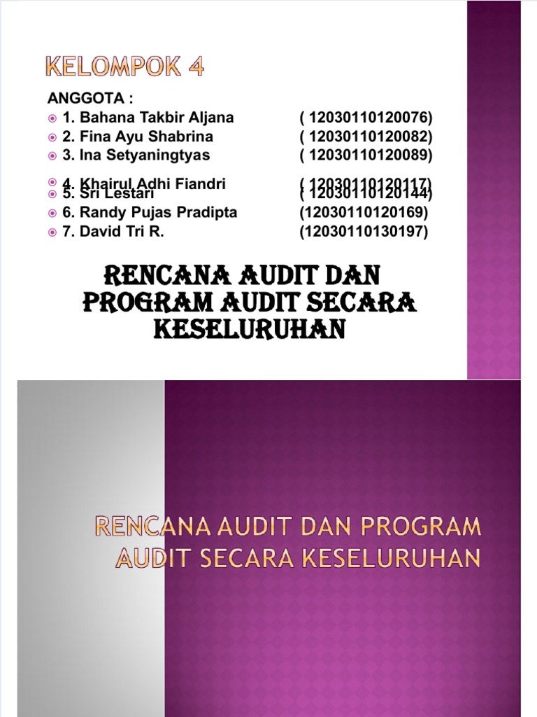 Perancangan Audit Secara Keseluruhan Dan Desain Audit Program 1 | PDF