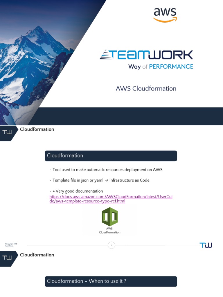 Aws Cloudformation: Teamwork | PDF | Parameter (Computer Programming) | Command Line Interface