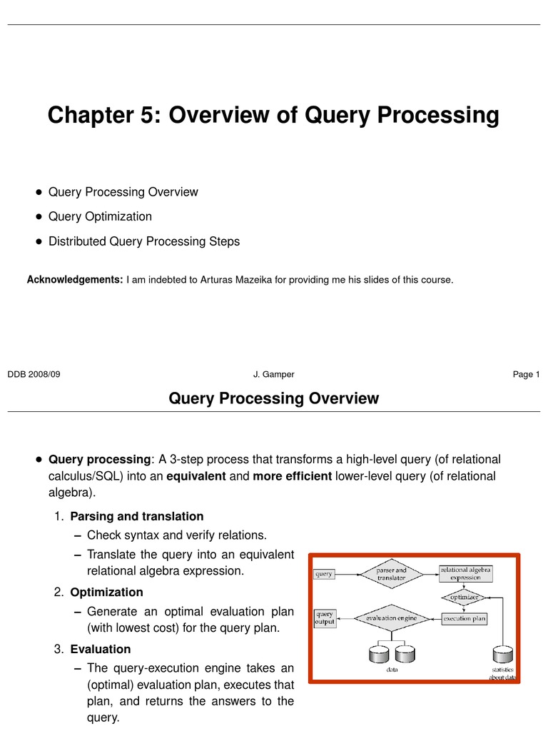 Chapter 5: Overview of Query Processing | PDF | Relational Model | Databases