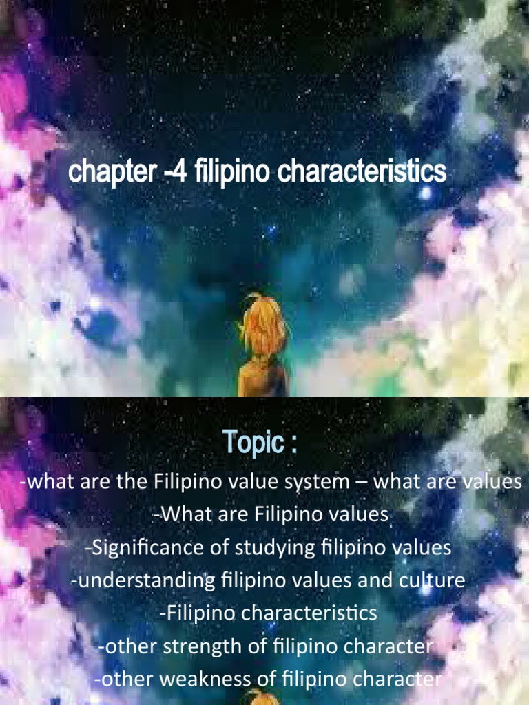 Chapter 4 Filipino Characteristics | PDF | Value (Ethics) | Human Nature