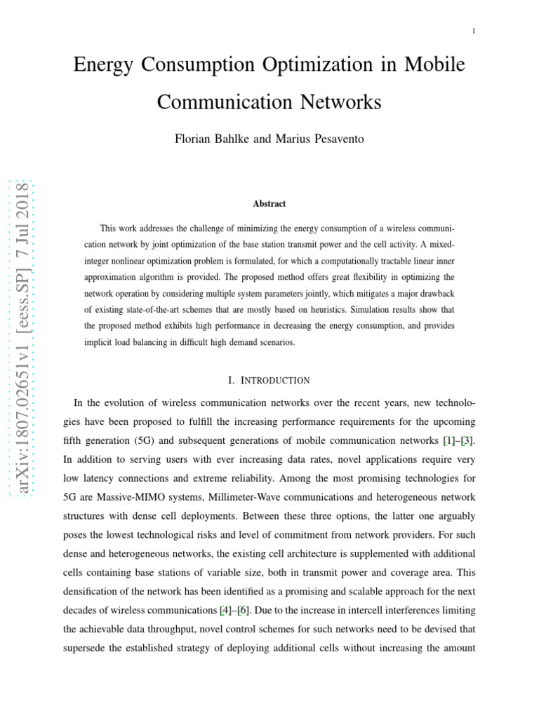 Energy Consumption Optimization Pdf Mathematical Optimization Linear Programming