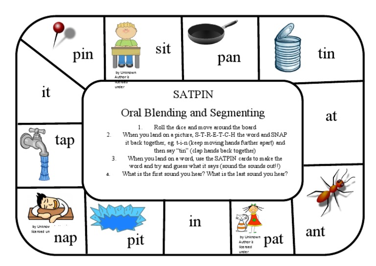 Pan Sit Pin Tin It At: Satpin Oral Blending and Segmenting | PDF