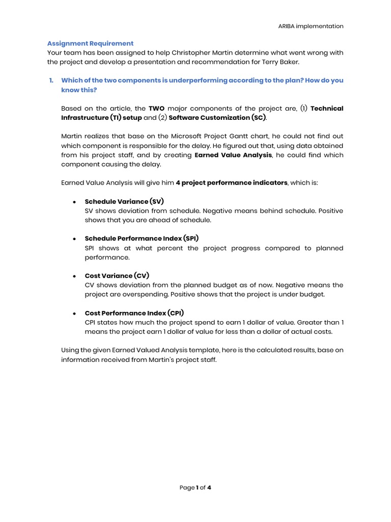 Project Management - Earned Value Analysis | PDF | Business