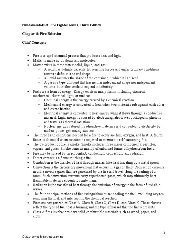 Fundamentals of Fire Fighter Skills, Third Edition Chapter 6: Fire ...