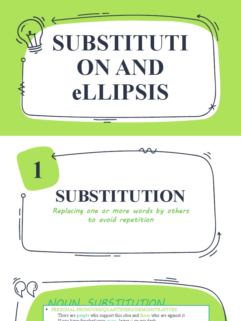Substitution and Ellipsis | PDF | Noun | Grammatical Number