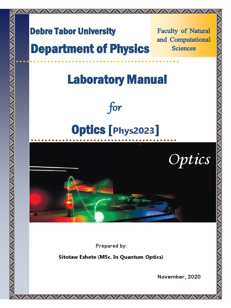 Department of Physics: Laboratory Manual | PDF | Prism | Diffraction