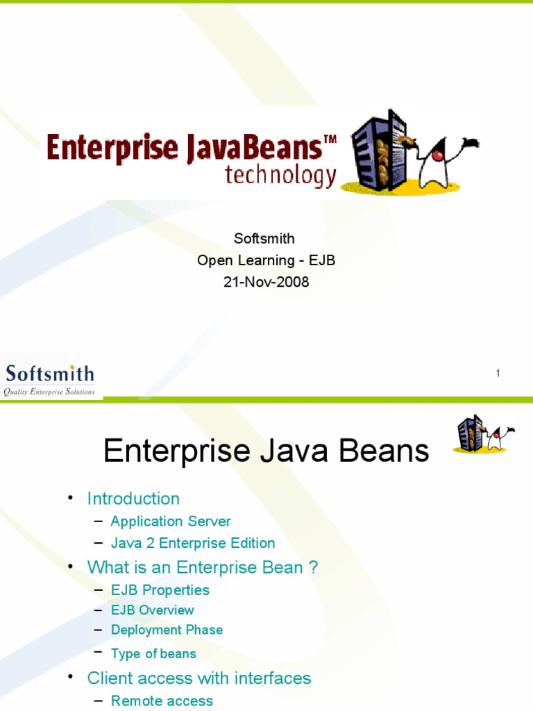 Java Ejb Presentation | PDF | Computing | Computer Engineering