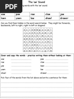 Aw Sound Words List for Phonics | PDF | Language Acquisition | Phonics