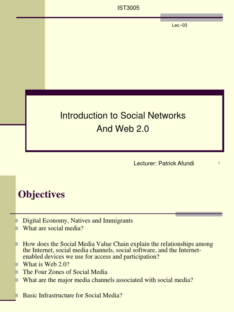 Introduction To Social Networks and Web 2.0 | PDF | Social Networking ...