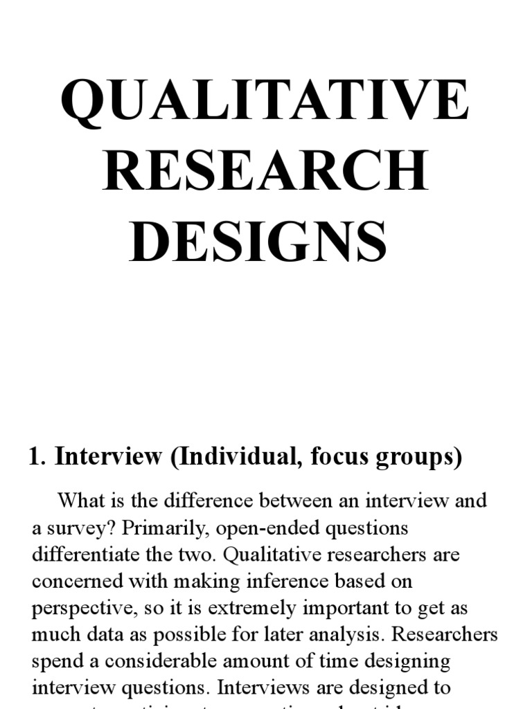 Qualitative Research Designs | PDF