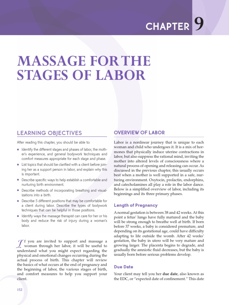 Massages For The Stages of Labor | PDF | Childbirth | Uterus