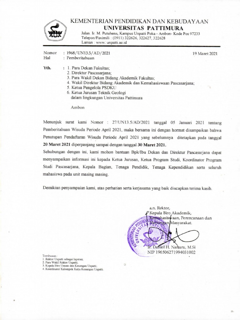 Info Perpanjangan Pendaftaran Wisuda | PDF