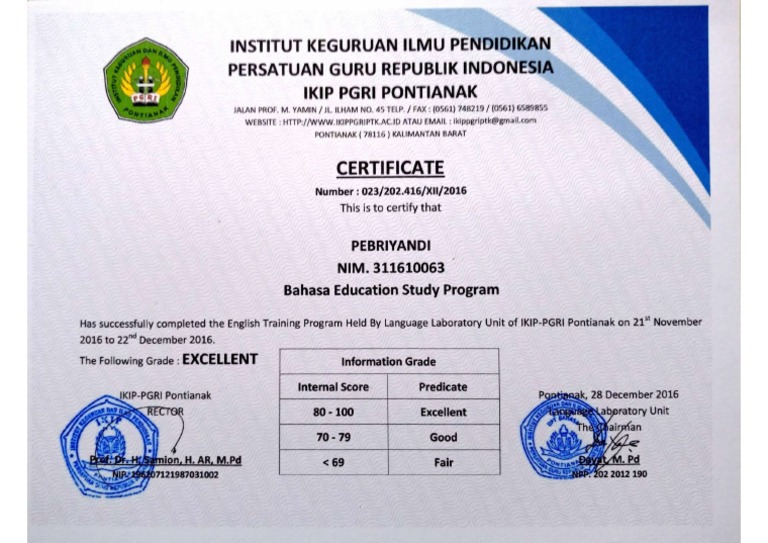 Certificate English Training Program | PDF