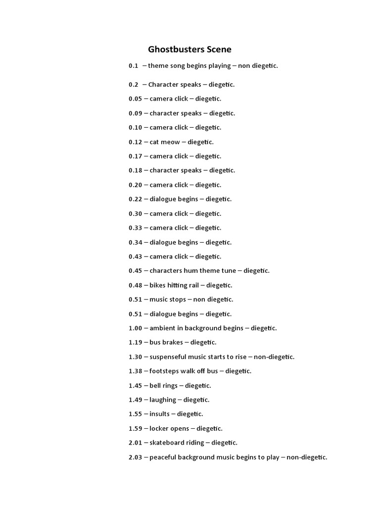 Ghostbusters Scene Breakdown | PDF