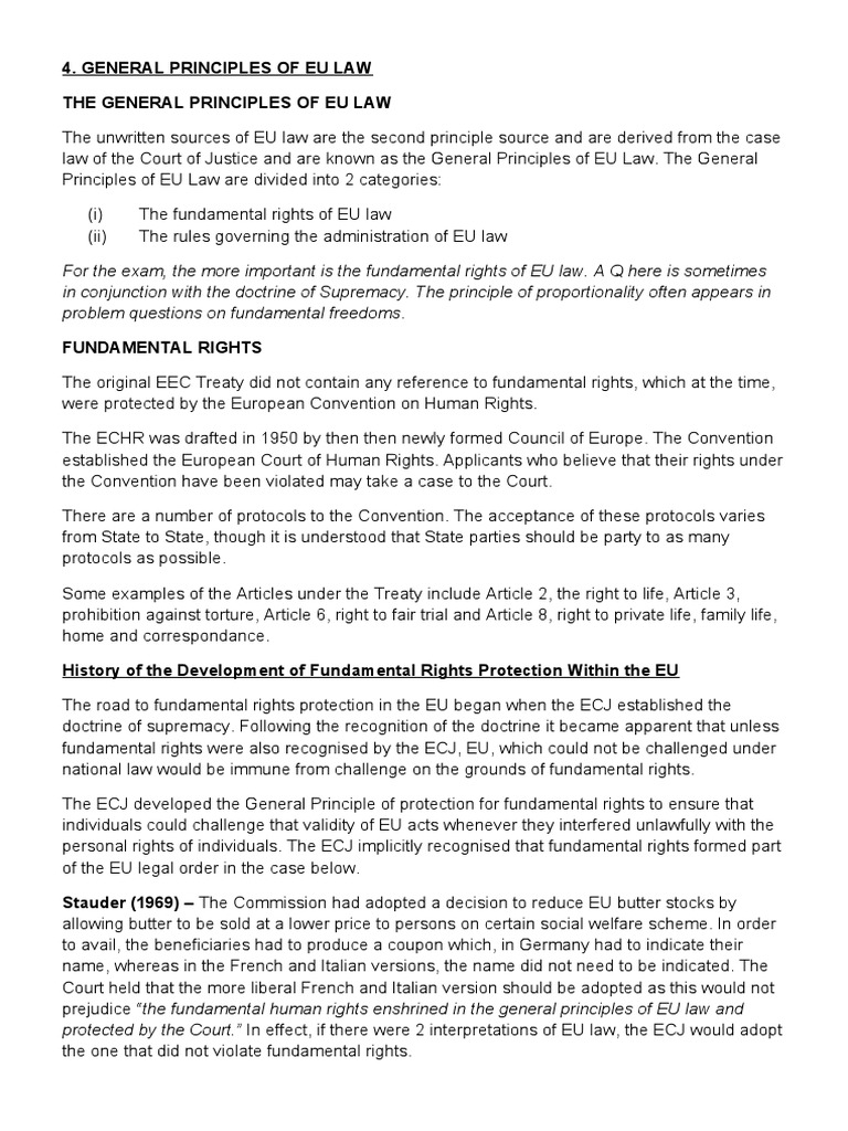 General Principles of European Law | PDF | European Union Law ...