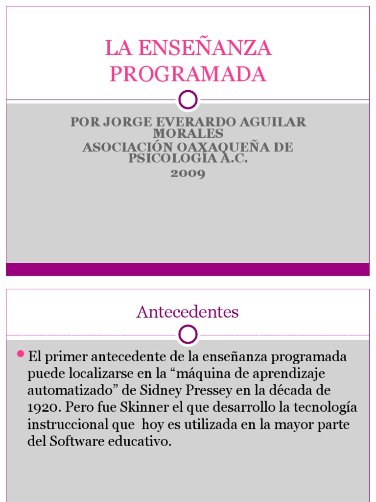 Enseñanza Programada | PDF | Aprendizaje | Informática