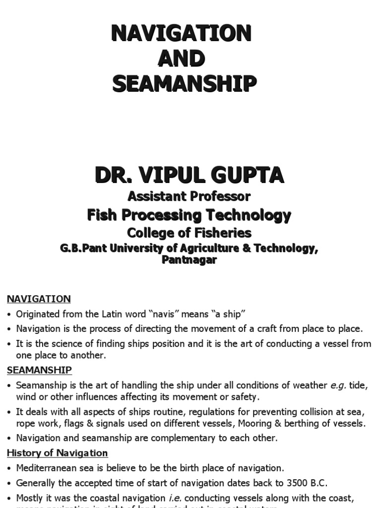Navigation and Seamanship Overview | PDF | Compass | Navigation