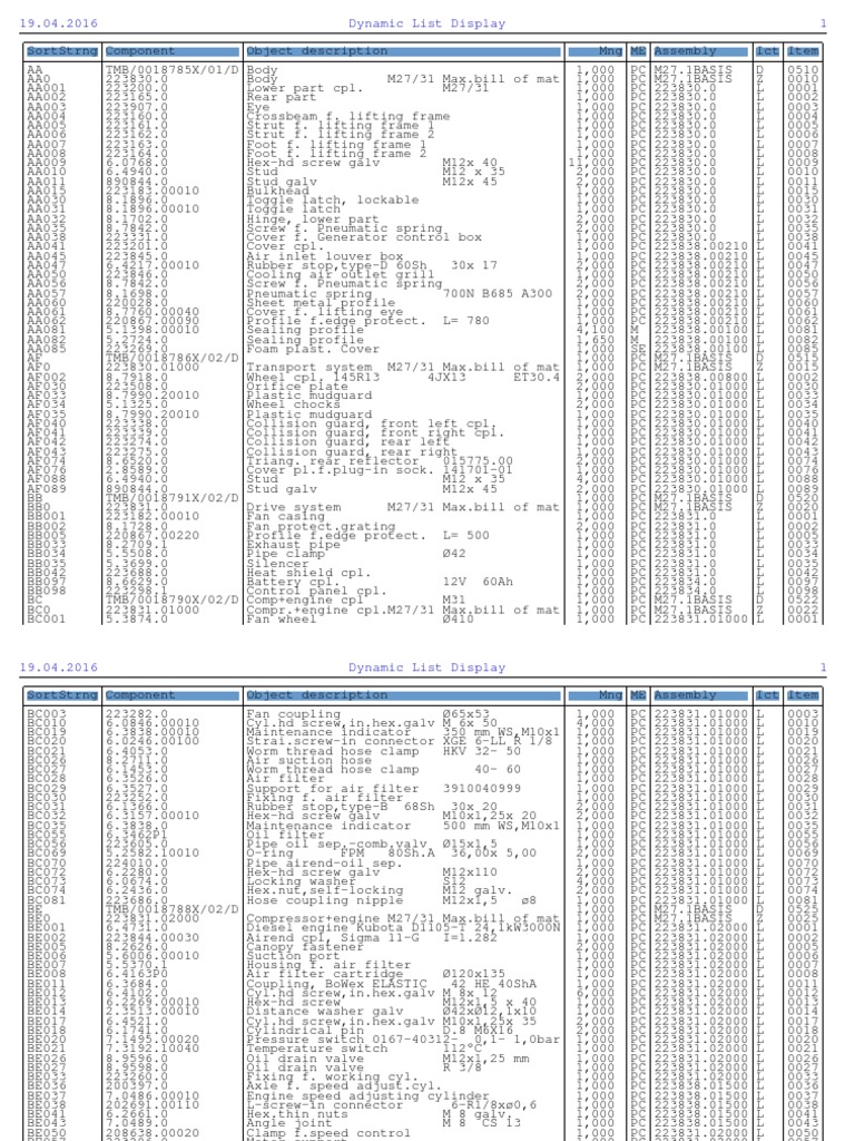 Special Bom Explosions | PDF | Mechanical Engineering | Equipment