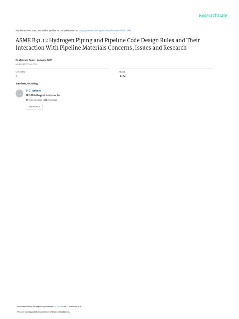 ASME B31.12 Hydrogen Piping and Pipeline Code Design Rules and Their ...