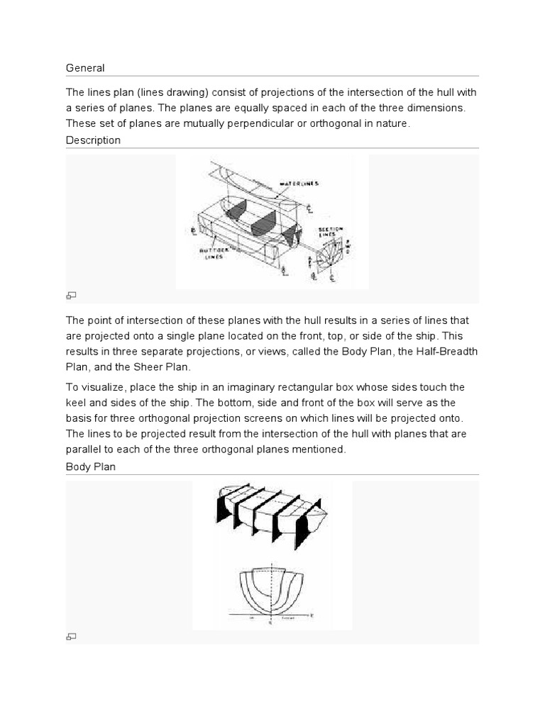 Lines Plan, Half Breadth Plan Etc | PDF | Buoyancy | Hull (Watercraft)