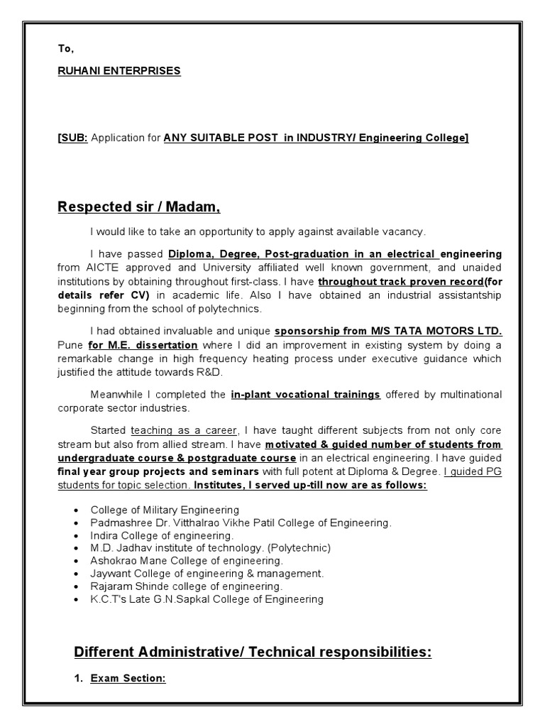 Respected Sir / Madam | PDF | Academic Degree | Postgraduate Education