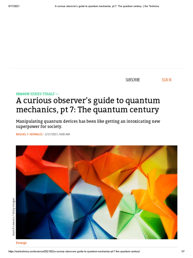 A Curious Observer's Guide To Quantum Mechanics, PT 7 - The Quantum ...