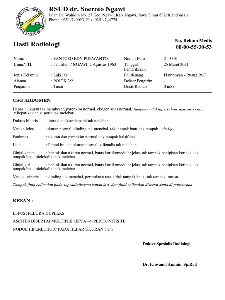 Hasil Baca Radiologi 2 Santoso | PDF | Sains & Matematika