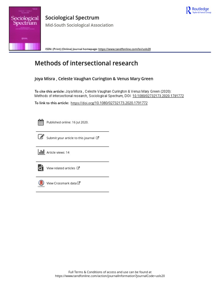 Methods of Intersectional Research | PDF | Intersectionality | Sociology