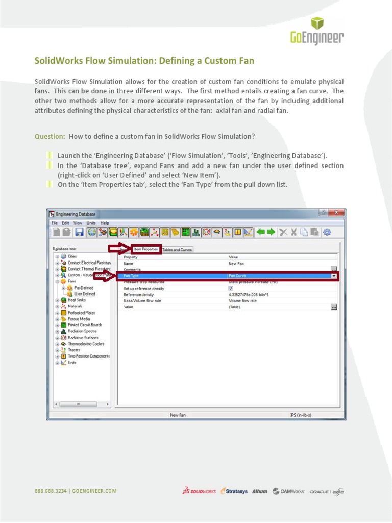SolidWorks Flow Simulation Defining A Custom Fan | PDF | Fluid Dynamics ...